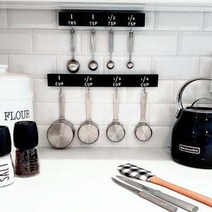 Measuring Cup and Spoon Organizer Set, Utensil Holder, Kitchen Storage ...