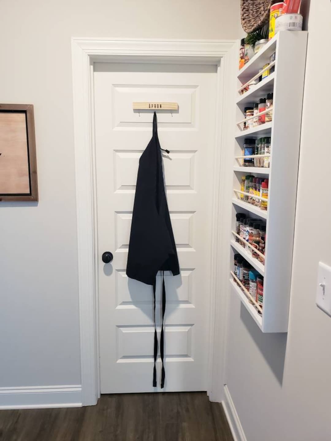 Apron Hanger/apron Organizer/ Apron Hanger/ Wood Kitchen Decor/ Aprons ...