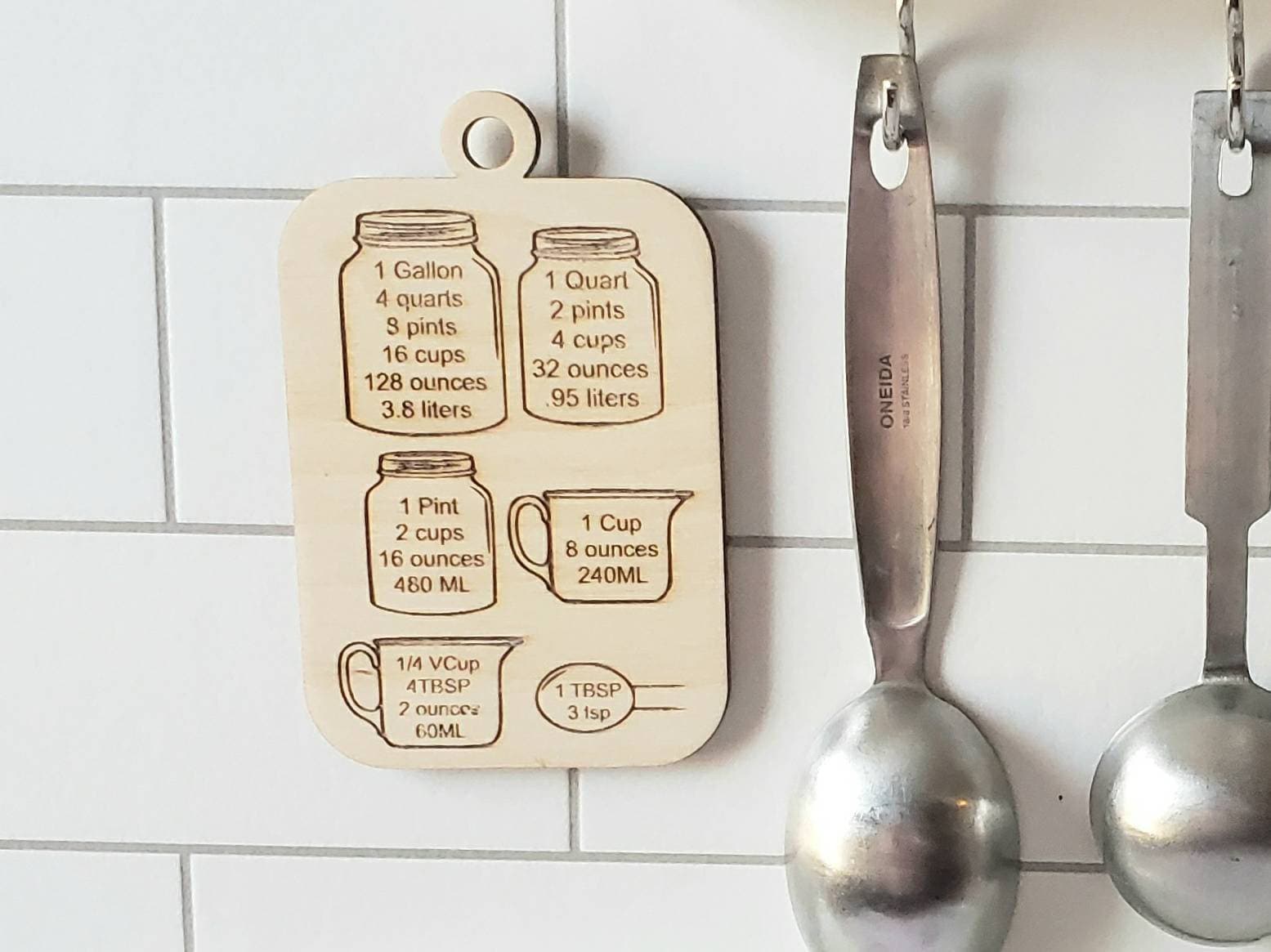 Kitchen Conversion Measuring Chart Wood Laser Chart | Etsy