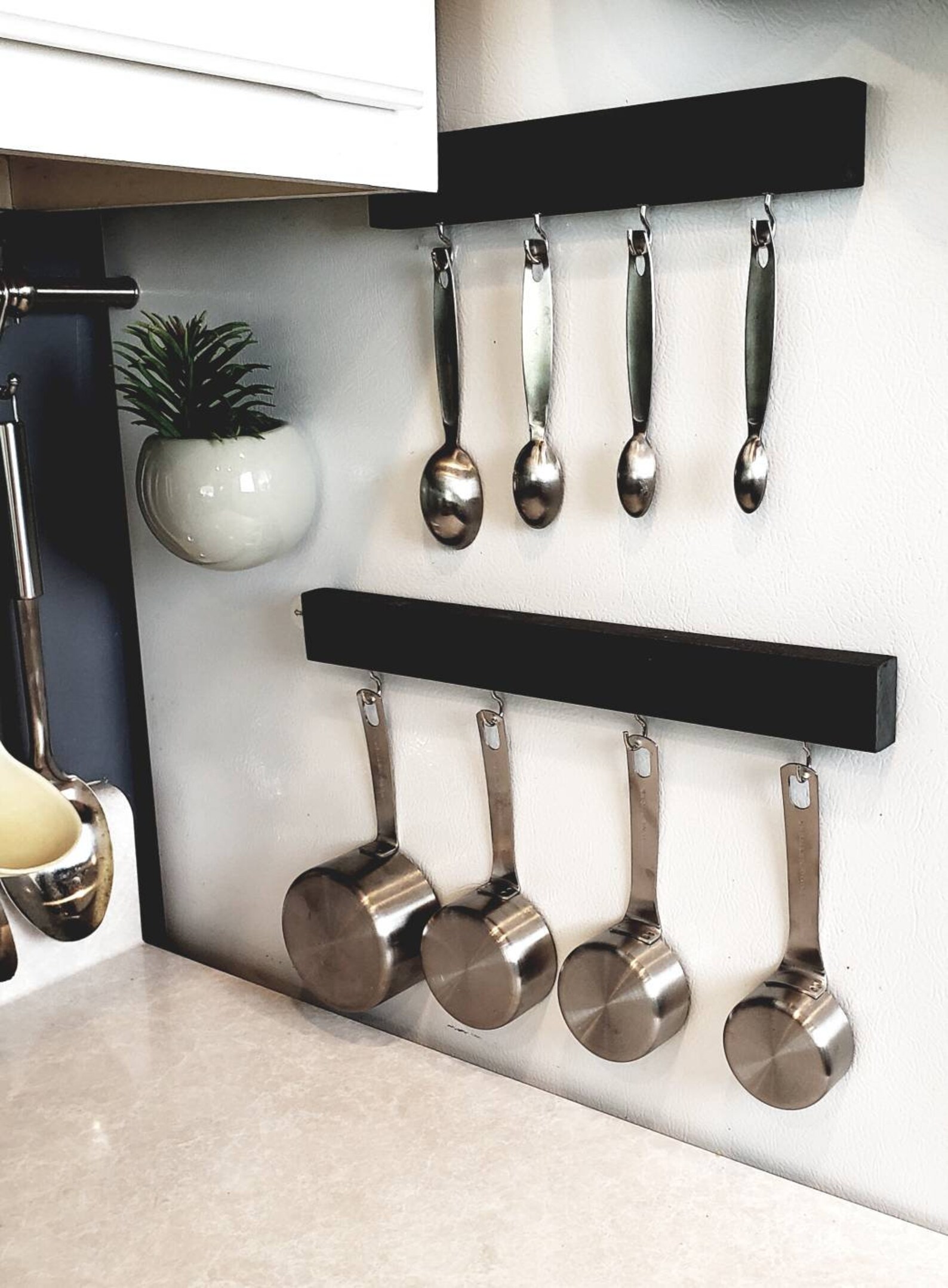 Gray Measuring Cup & Spoon Holder Set Organizer Kitchen | Etsy