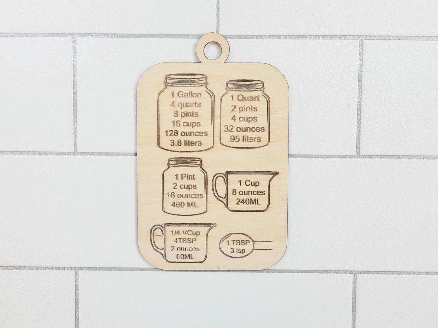 Kitchen Conversion Measuring Chart Wood Laser Chart - Etsy