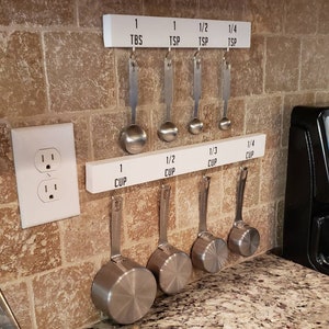 Measuring Cup and Spoon Holder Set, Organizer, Hanger, Kitchen Storage ...