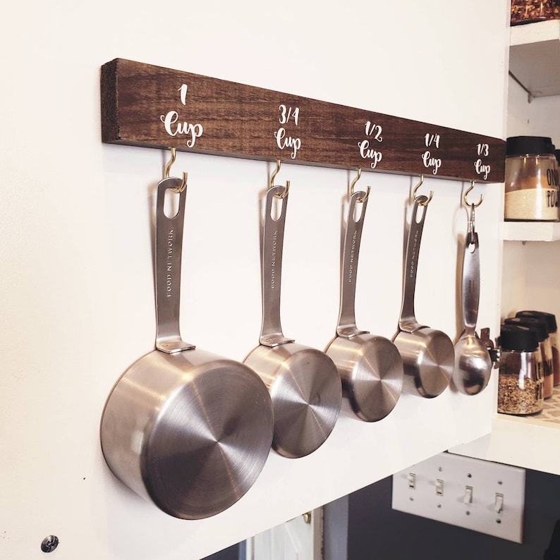 Measuring Cup Holder Organizer Kitchen Storage Farmhouse - Etsy