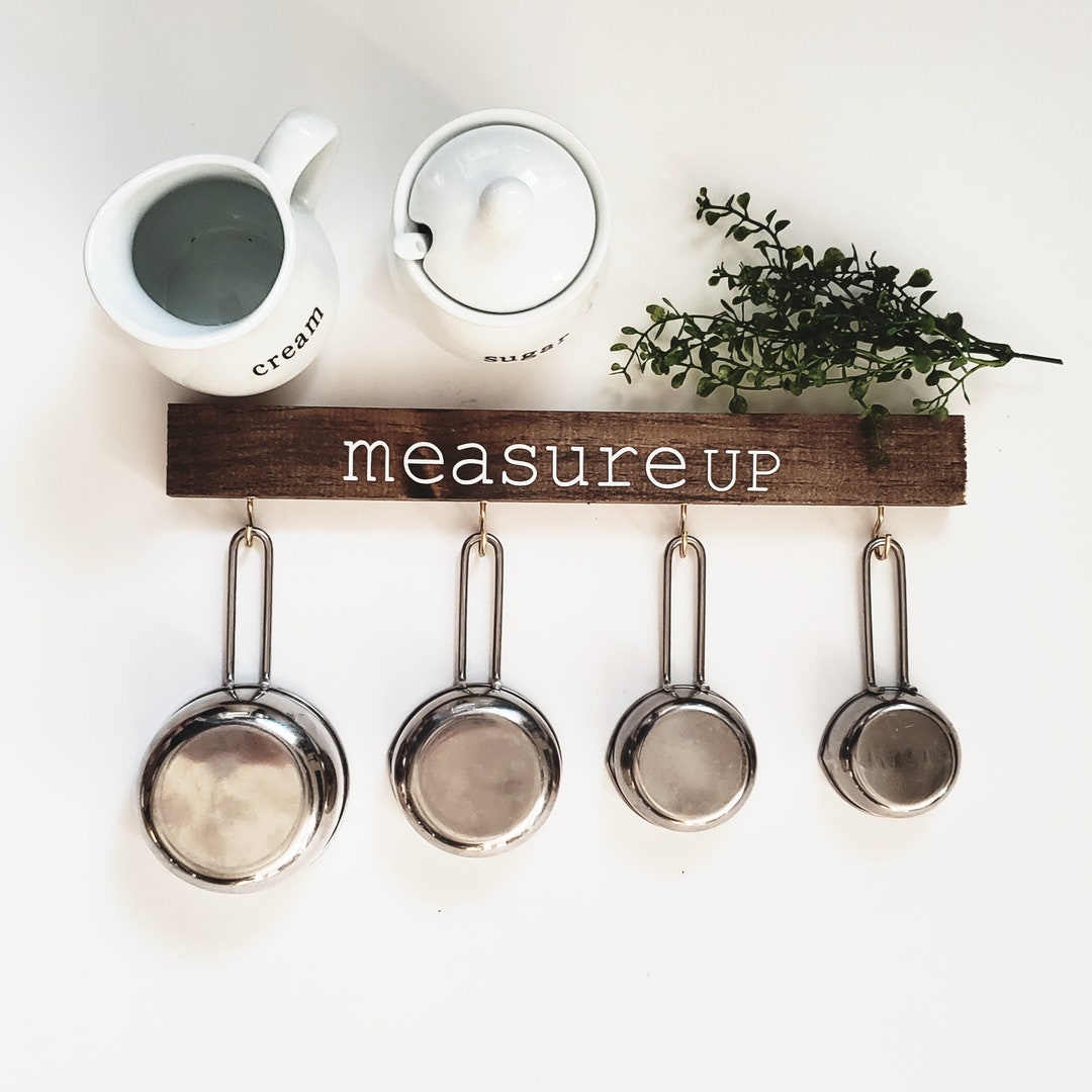 Measuring Cups & Spoons Holder, Cup Hanger, Kitchen Wall Decor, Home ...