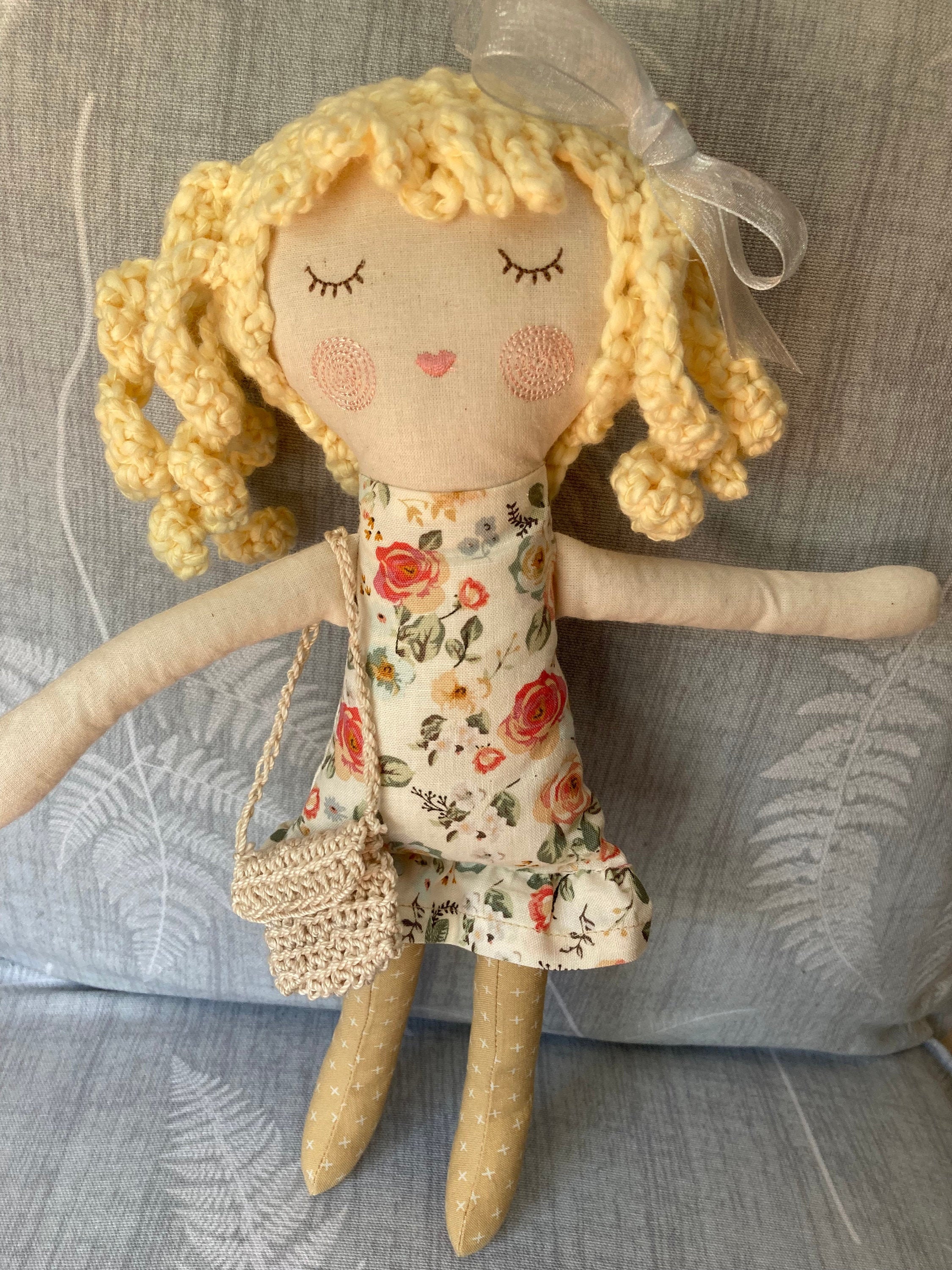 Handmade sweet cloth doll 12 inch rag doll Riley Blake fabric | Etsy