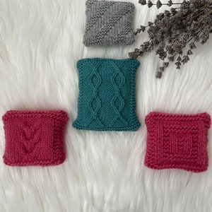 Knitting Pattern - Scrappy Sachets ~ Knit Lavender Potpourri Pine Sachet Quick Housewarming Gift ...