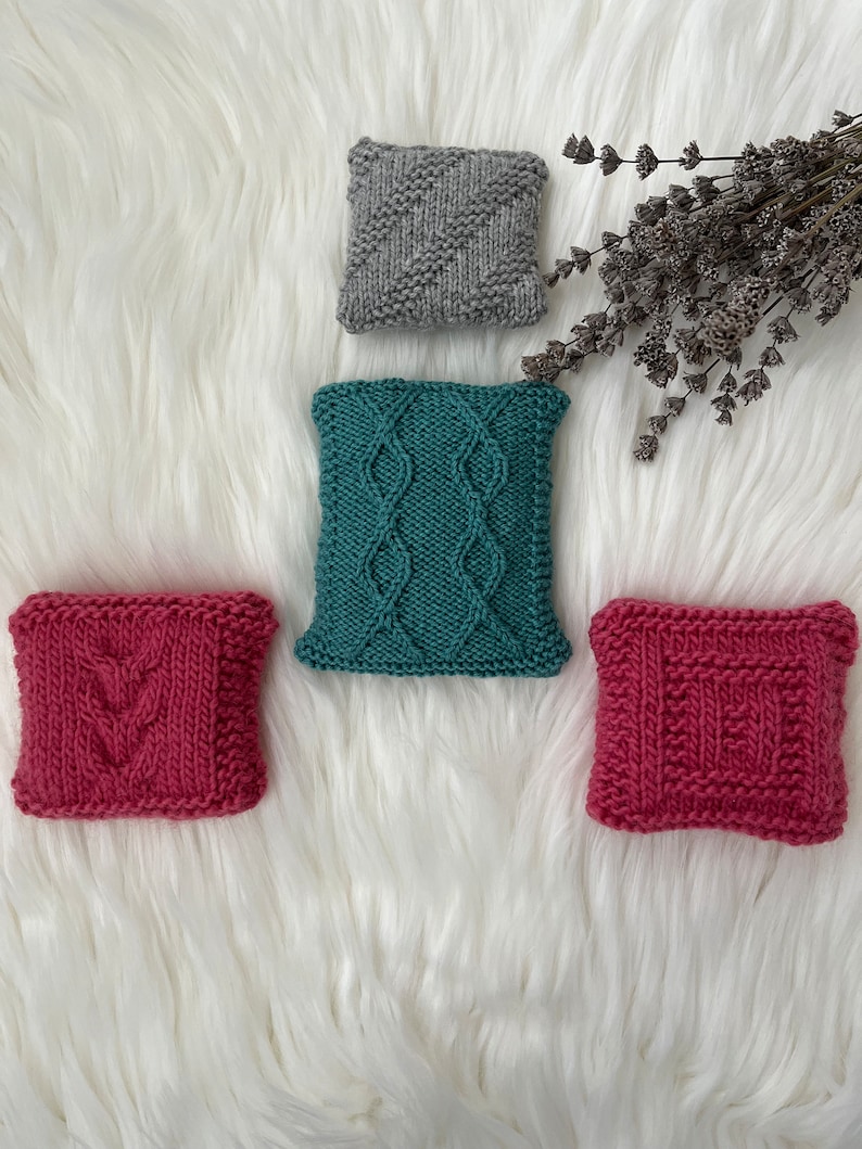 Knitting Pattern Scrappy Sachets Knit Lavender Potpourri Pine Sachet ...