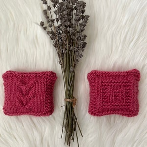 Knitting Pattern - Scrappy Sachets ~ Knit Lavender Potpourri Pine Sachet Quick Housewarming Gift ...