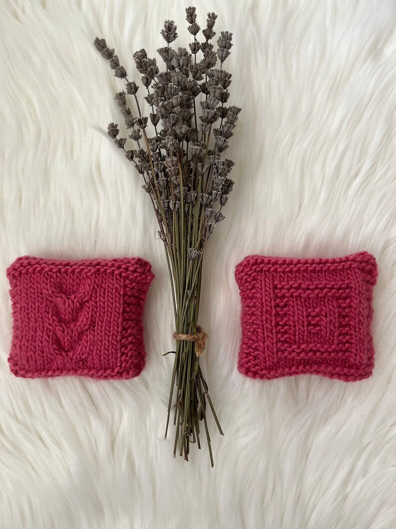 Knitting Pattern Scrappy Sachets Knit Lavender Potpourri Pine Sachet Quick Housewarming Gift ...