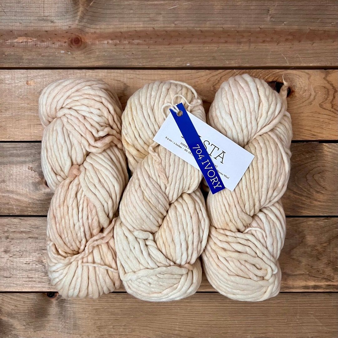 Malabrigo Rasta IVORY 100% Merino Wool Knitting Super Bulky Weight Yarn ...
