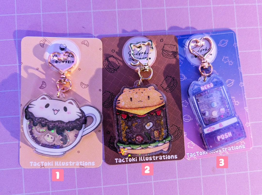 Kawaii Shaky Acrylic Charms, Anime Manga Acrylic Shaker Keychains ...