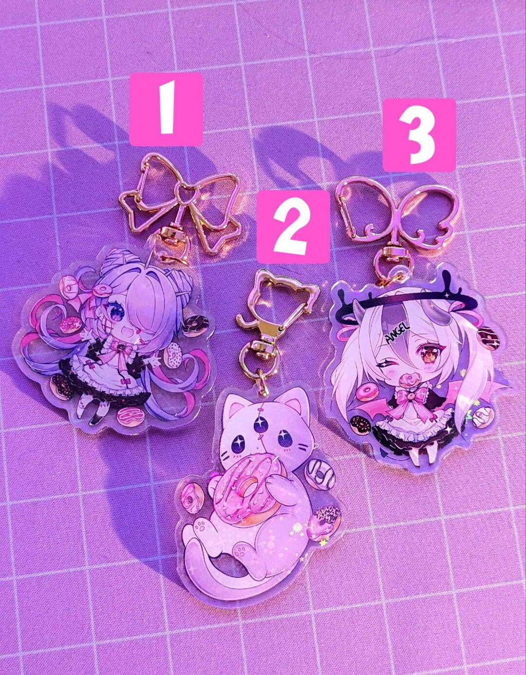 Kawaii Donut Candy Chibi Acrylic Charms Anime Manga Acrylic - Etsy