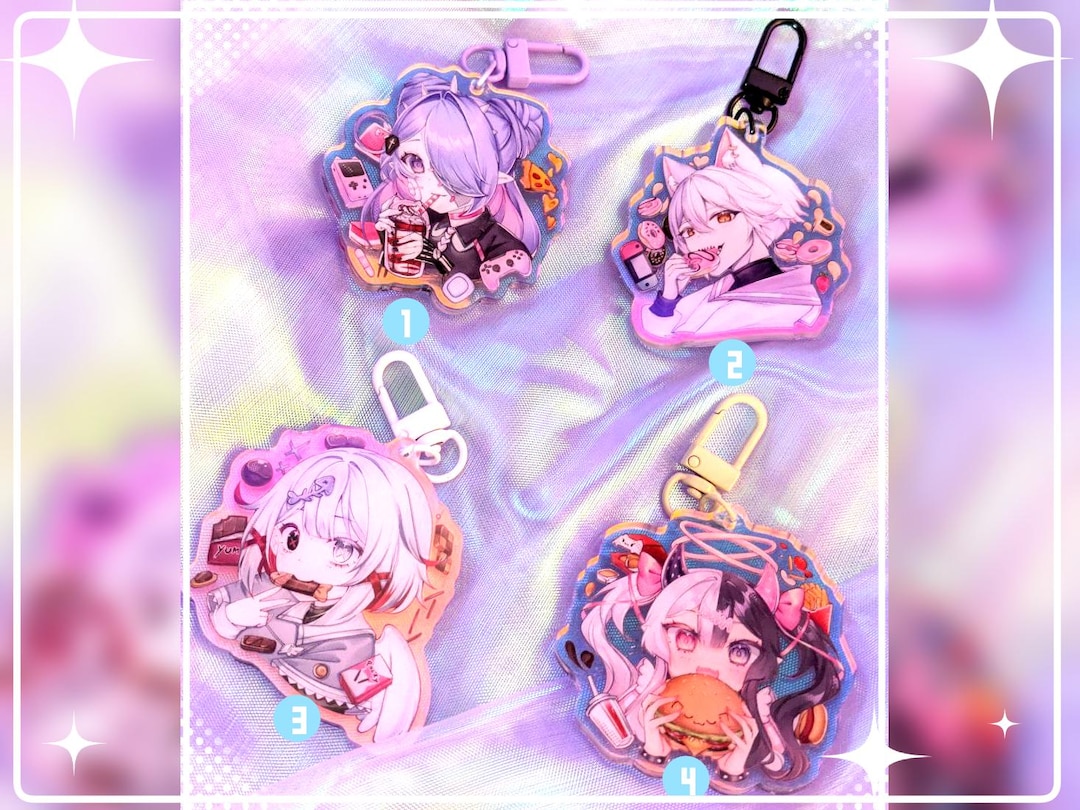 Kawaii OC Acrylic Charms, Anime Manga Acrylic Keychains (rainbow ...