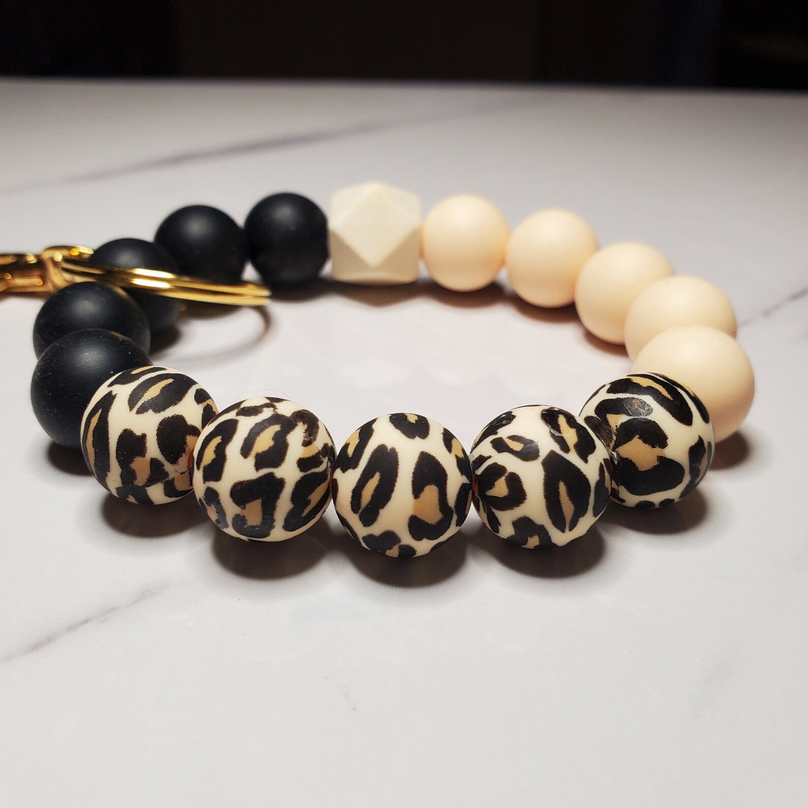 Leopard Print Keychain, Animal Print Keychain Bracelet, Silcone ...