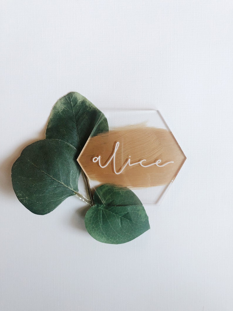 Wedding Place Cards Clear Acrylic Hexagon or Rectangle Place - Etsy
