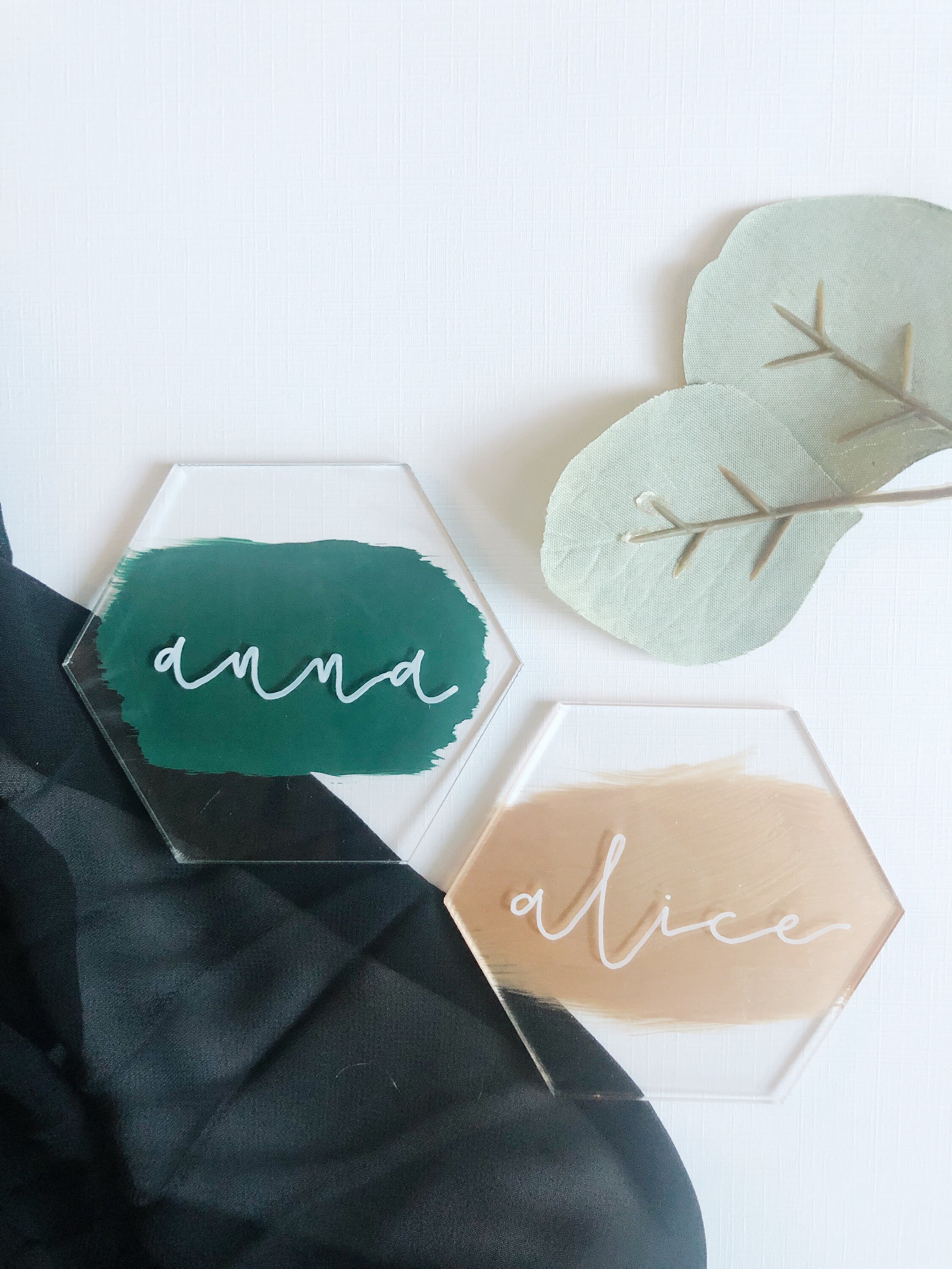 Wedding Place Cards Clear Acrylic Hexagon or Rectangle Place - Etsy