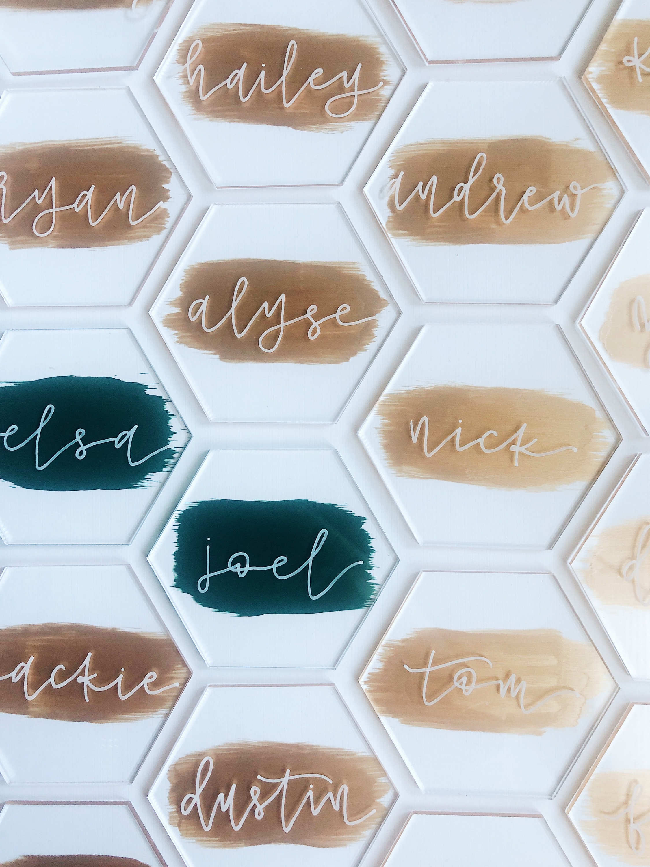 Wedding Place Cards Clear Acrylic Hexagon or Rectangle Place | Etsy