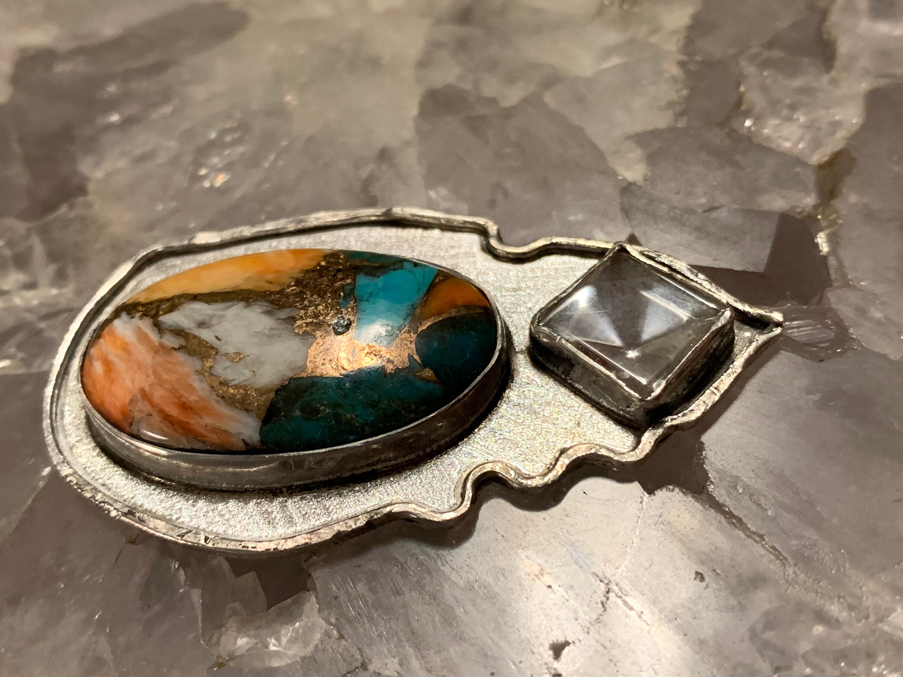 Copper Composite and Quartz Pendant - Etsy