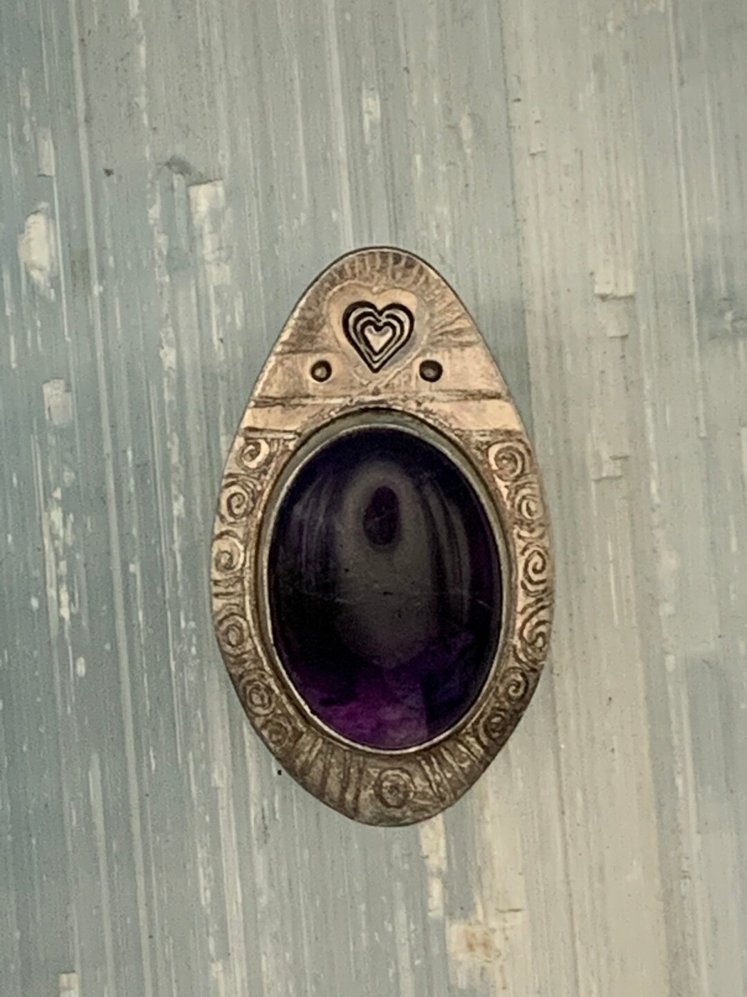 Amethyst With Music Note Cut Out in Back - Etsy