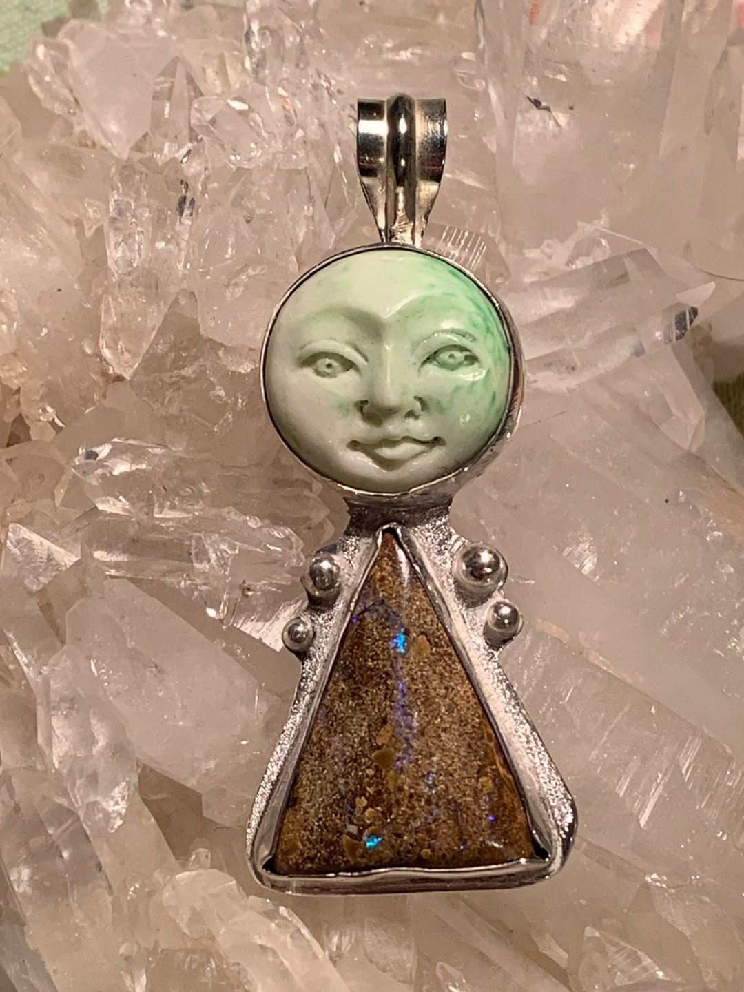 Bone Face Angel With Triangular Boulder Opal Body - Etsy