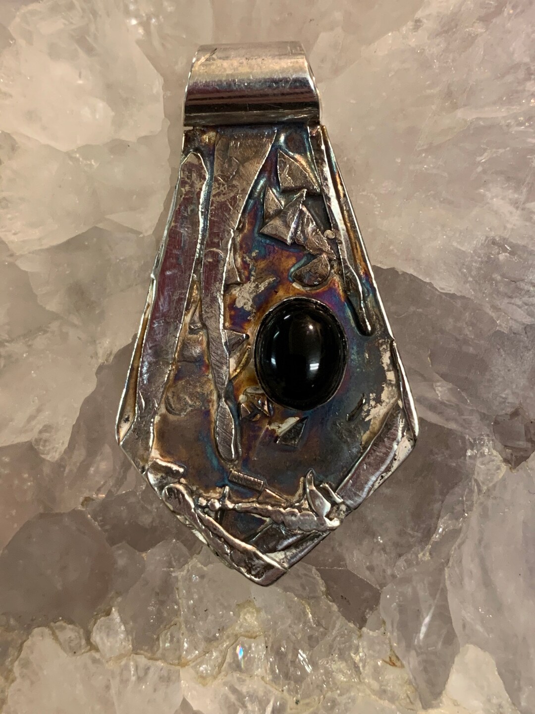 Shield Obsidian Pendant - Etsy