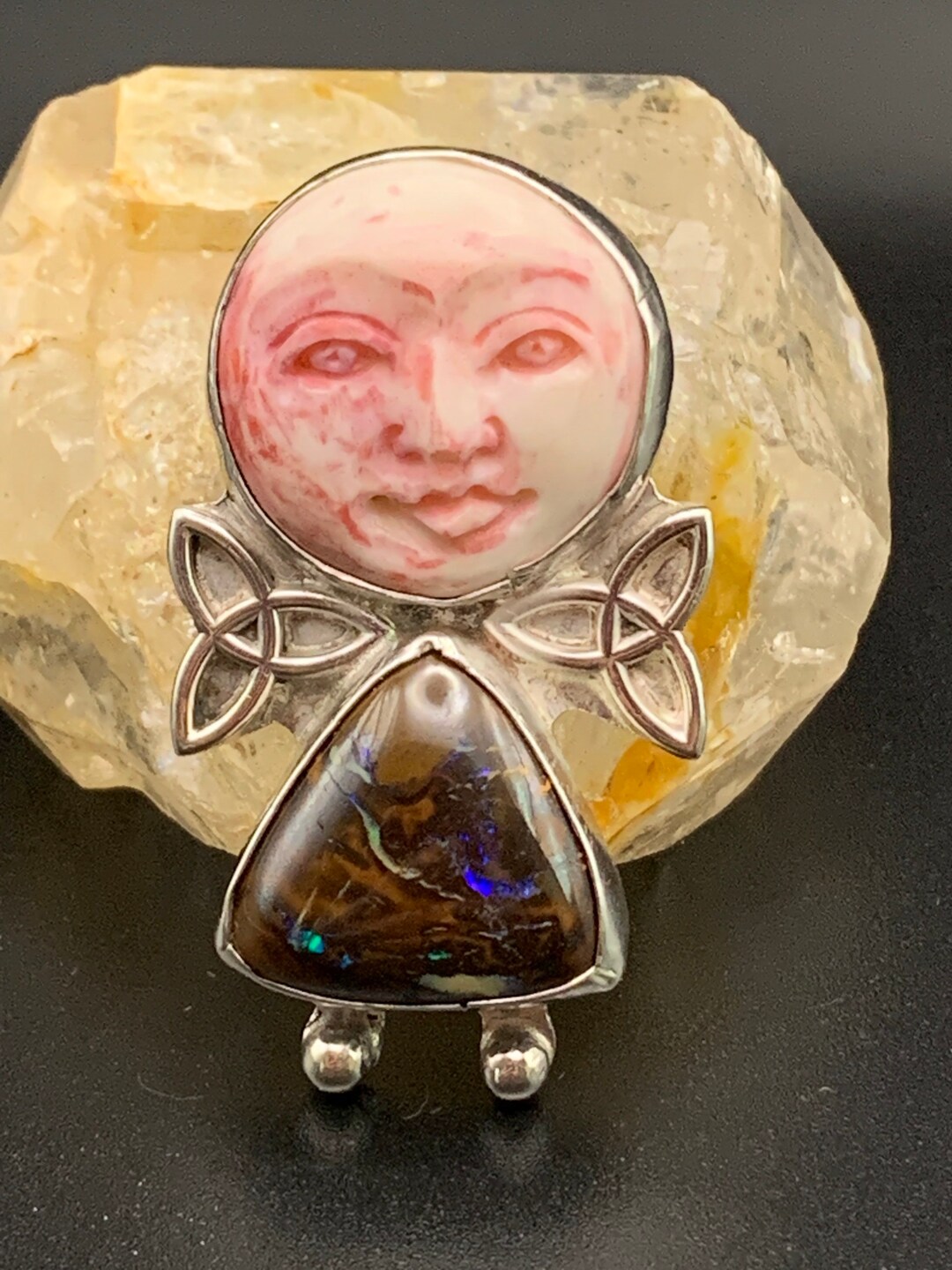 Boulder Opal/bone Face - Etsy