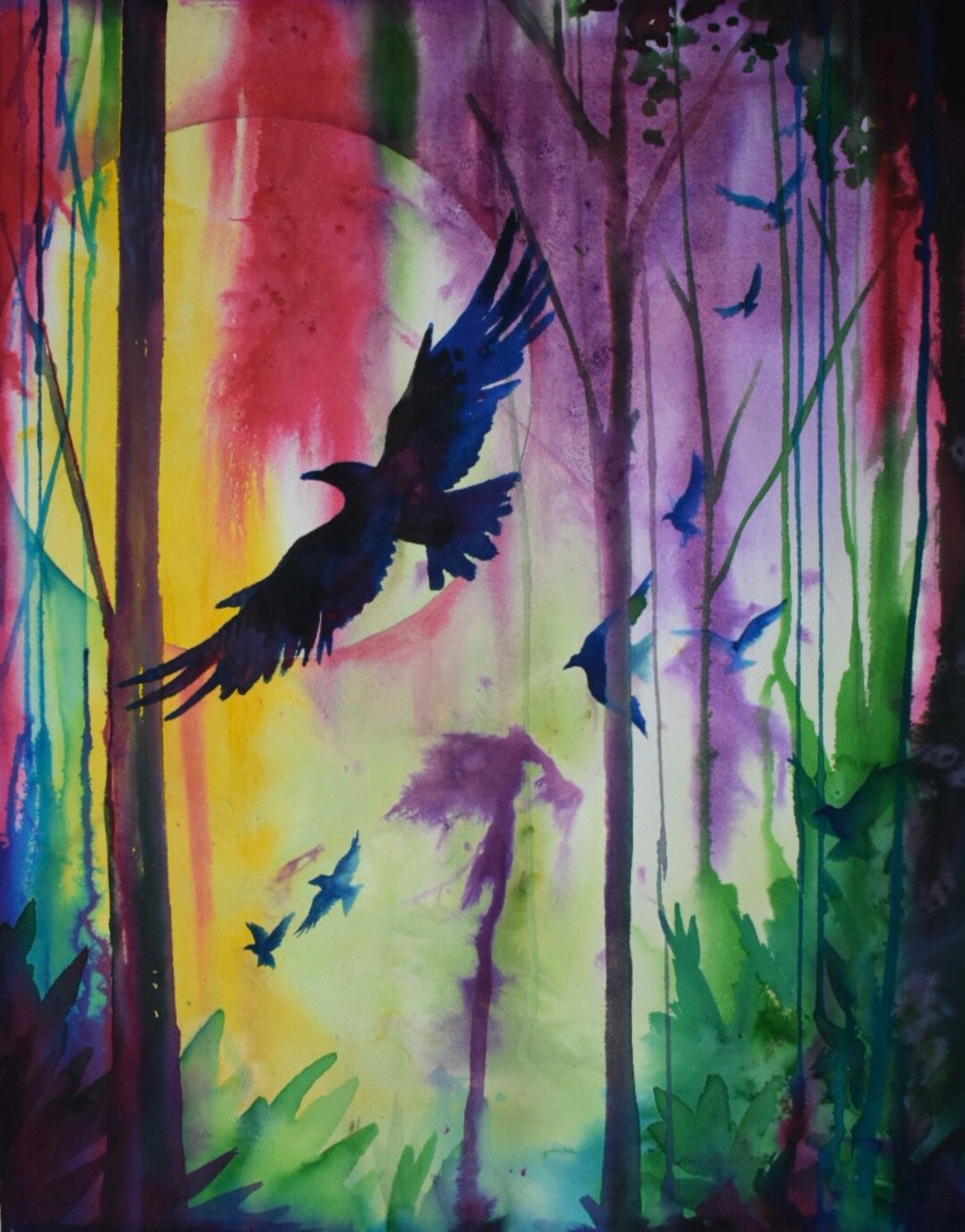 Sunset Murder of Crows - Etsy