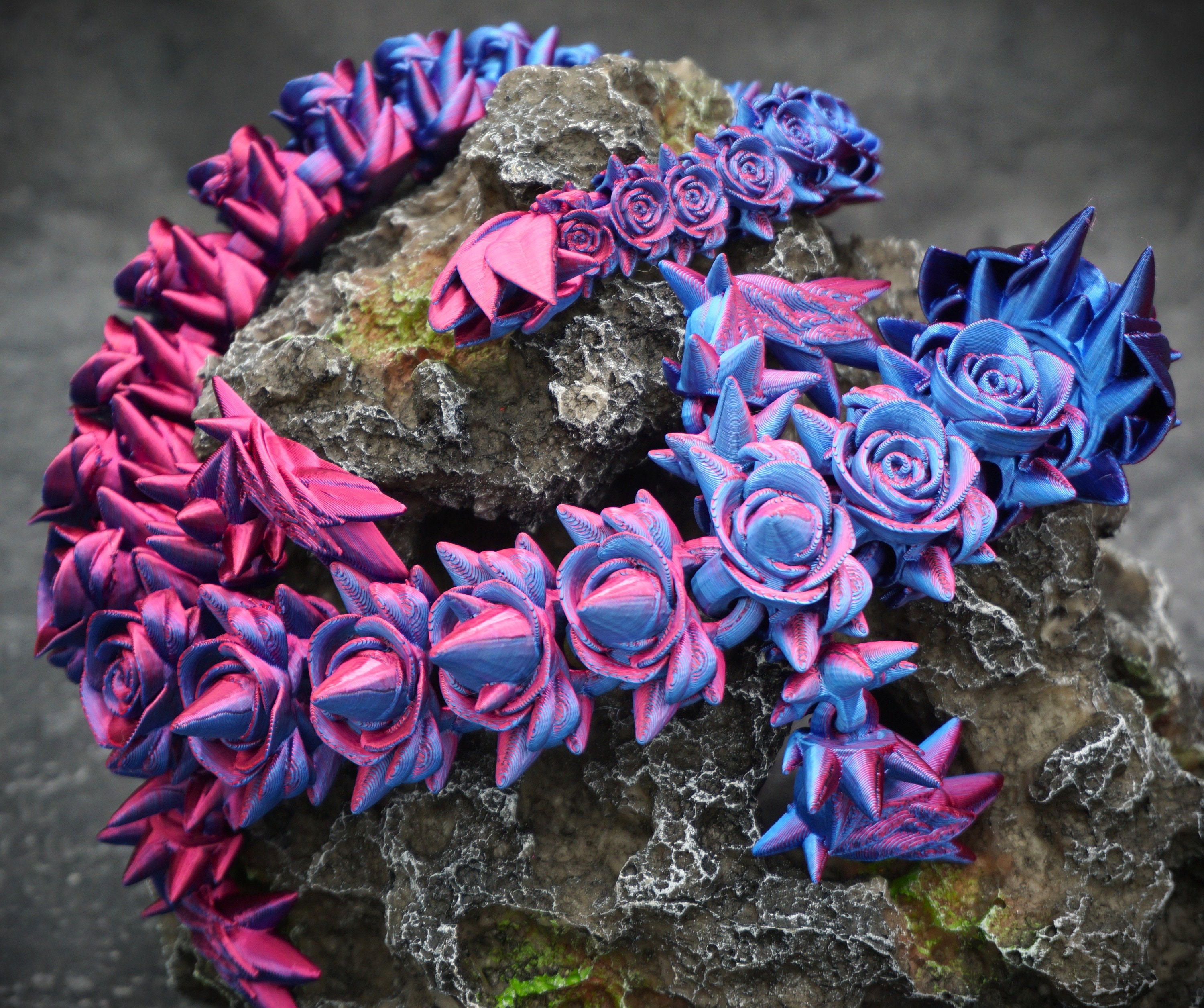 Articulated 3D Rose Dragon 3D Print Fantasy Moving Dragon Figure Gamer ...
