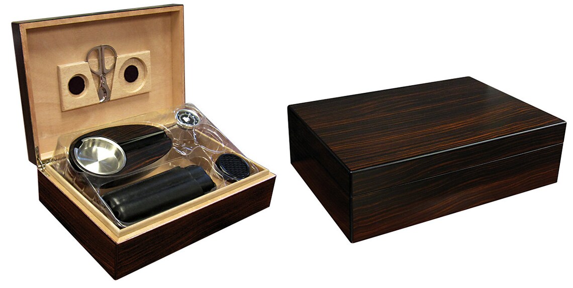 Cigar Humidor Gift Set Cigar Humidor Box 50 Cigars Holder - Etsy