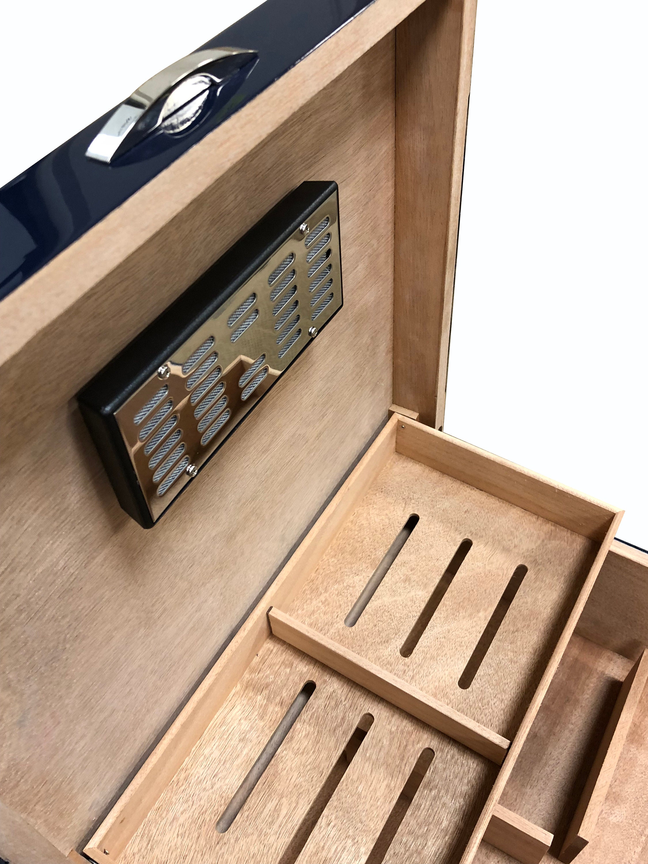 Cigar Humidor Diamond Pattern Leather Top & Sides W/ Silver - Etsy