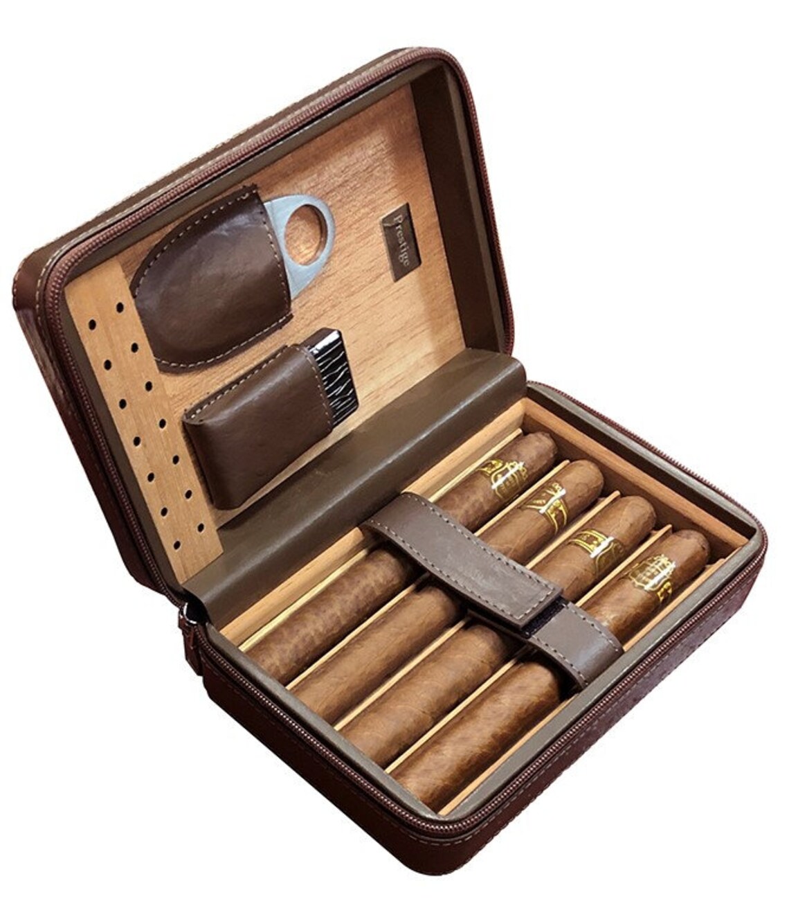 Cigar Humidor, Cigar Case, Travel Humidor, Cigar Cutter Leather Humidor ...