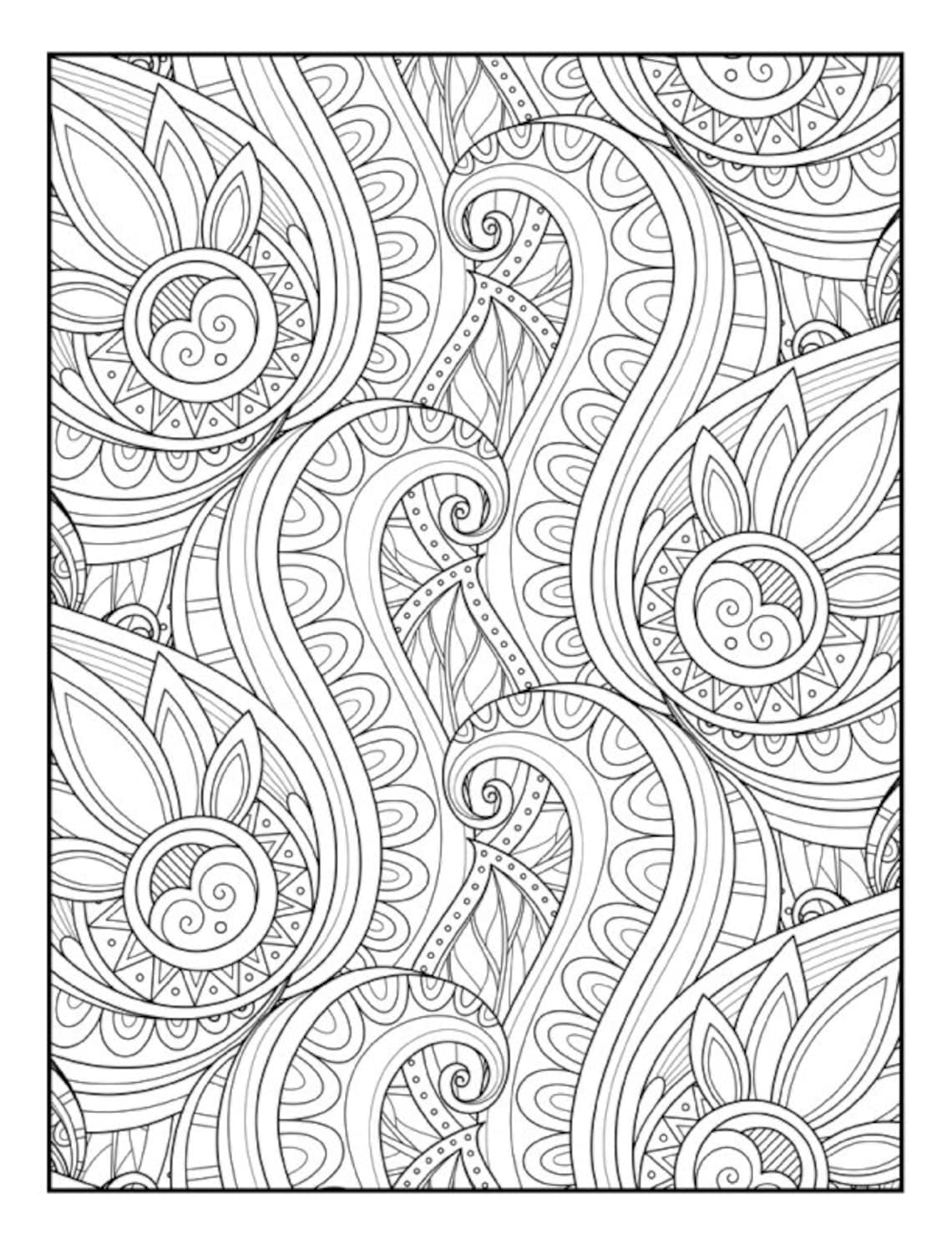 Stunning Patterns Adult Coloring Book Stress Relieving 30 Mandala Style ...