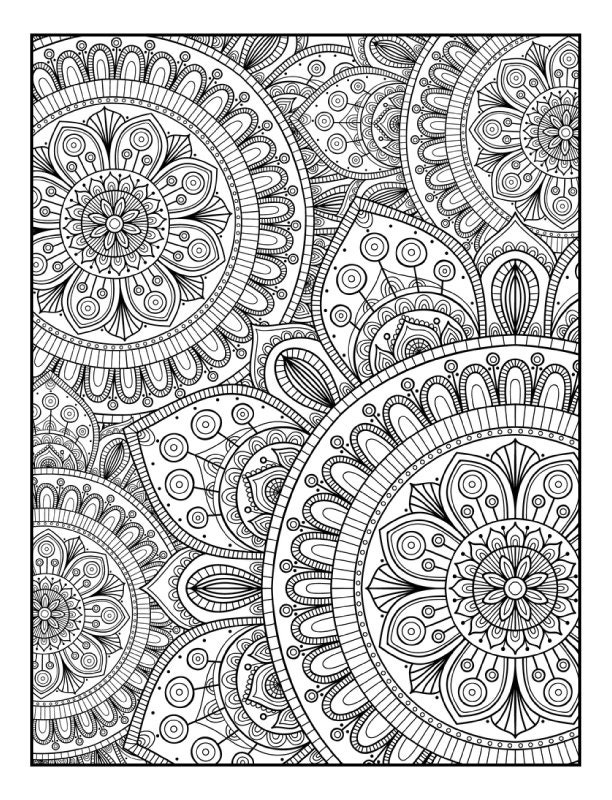 Stunning Patterns Adult Coloring Book Stress Relieving 30 Mandala Style ...