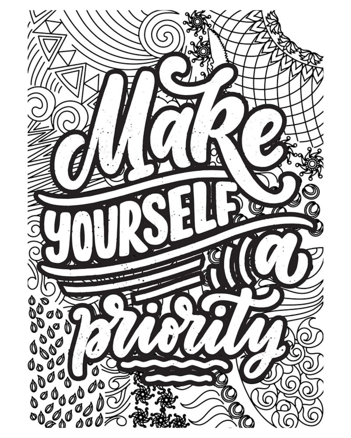 Motivational Quotes Coloring Pages: Self Care Activity (digital File ...