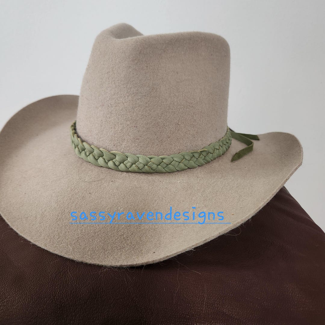 Soft Hand Woven Sage Green Buckskin Leather Deer Skin Hatband - Etsy