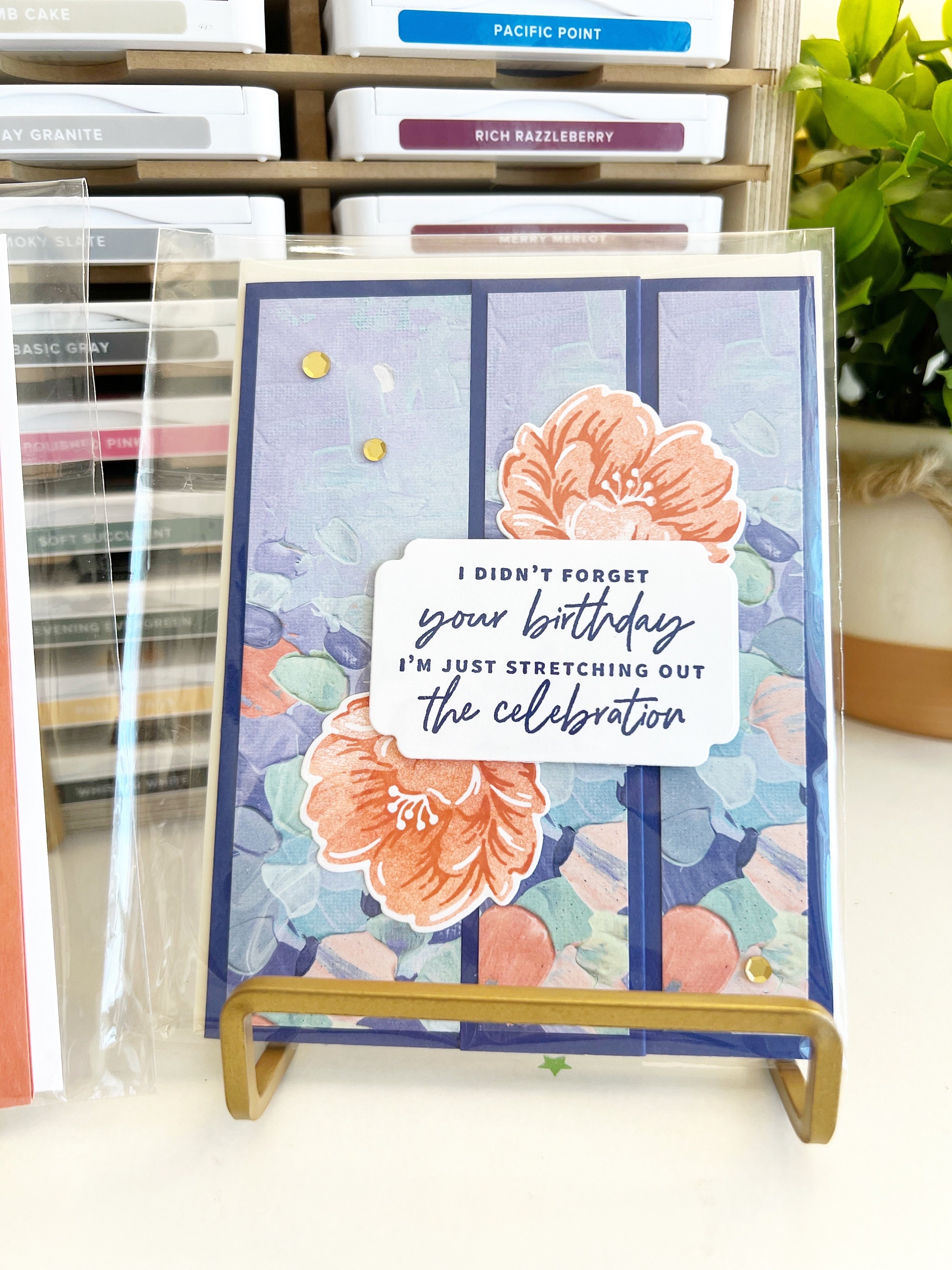 Floral Belated Birthday Card: Hand-stamped Design With Whimsical ...