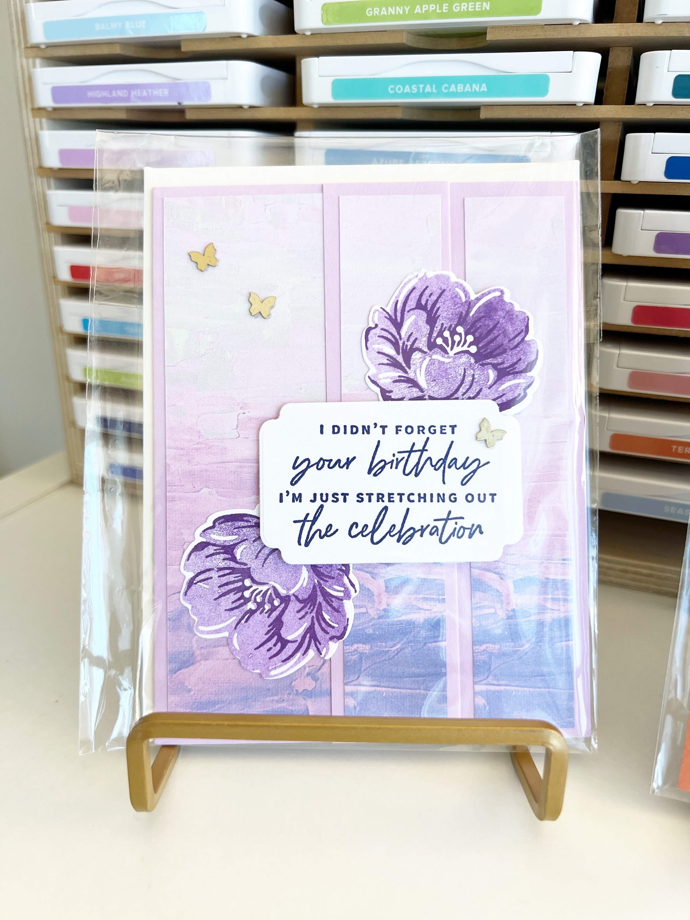 Floral Belated Birthday Card: Hand-stamped Design With Whimsical ...