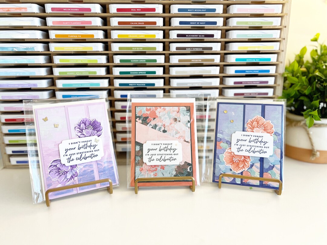 Floral Belated Birthday Card: Hand-stamped Design With Whimsical ...
