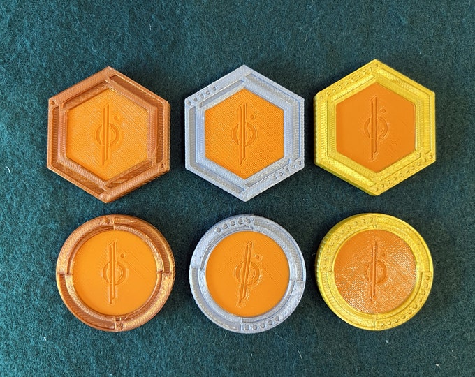 Star Wars Hutt/halcyon Circle and Hexagon Orange Vertex Casino Chips ...