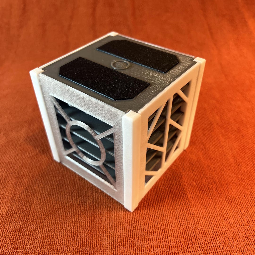 1U Cubesat - Fully Assembled Life Sized (1:1) Model - Cutaway Sides ...