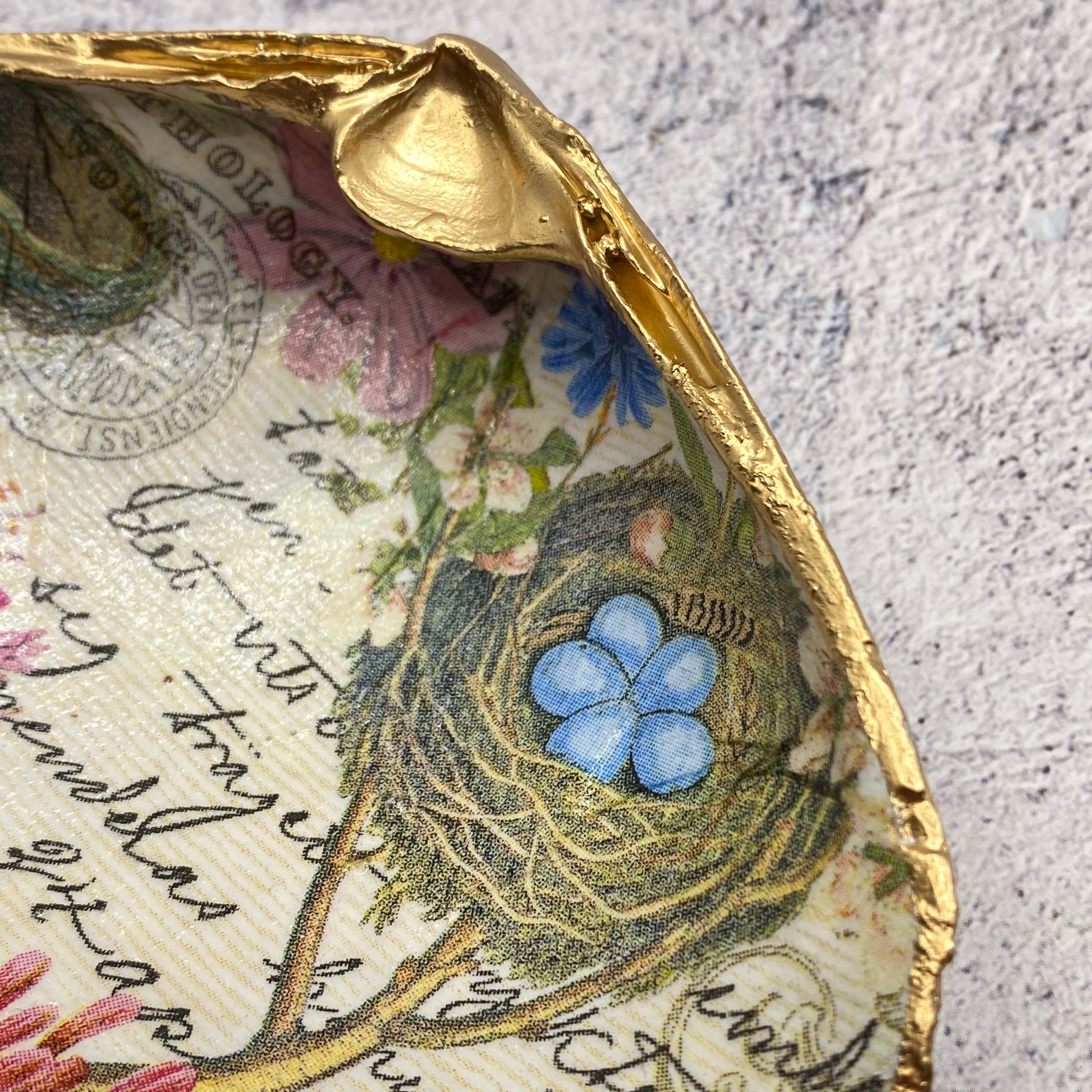 Mermaid Decor Decoupage Shell Art Decoupage Shells Spring | Etsy