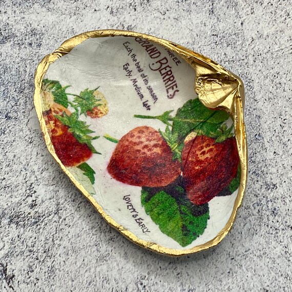 Ornaments & Accents Berry Sea Shell Decor Decoupage Shell Art Shells ...