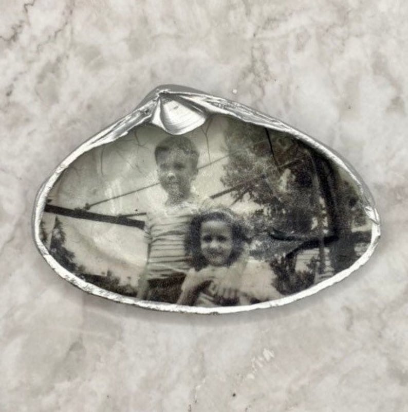 Personalized Memorial Remembrance Photo Sea Shell Bereavement - Etsy