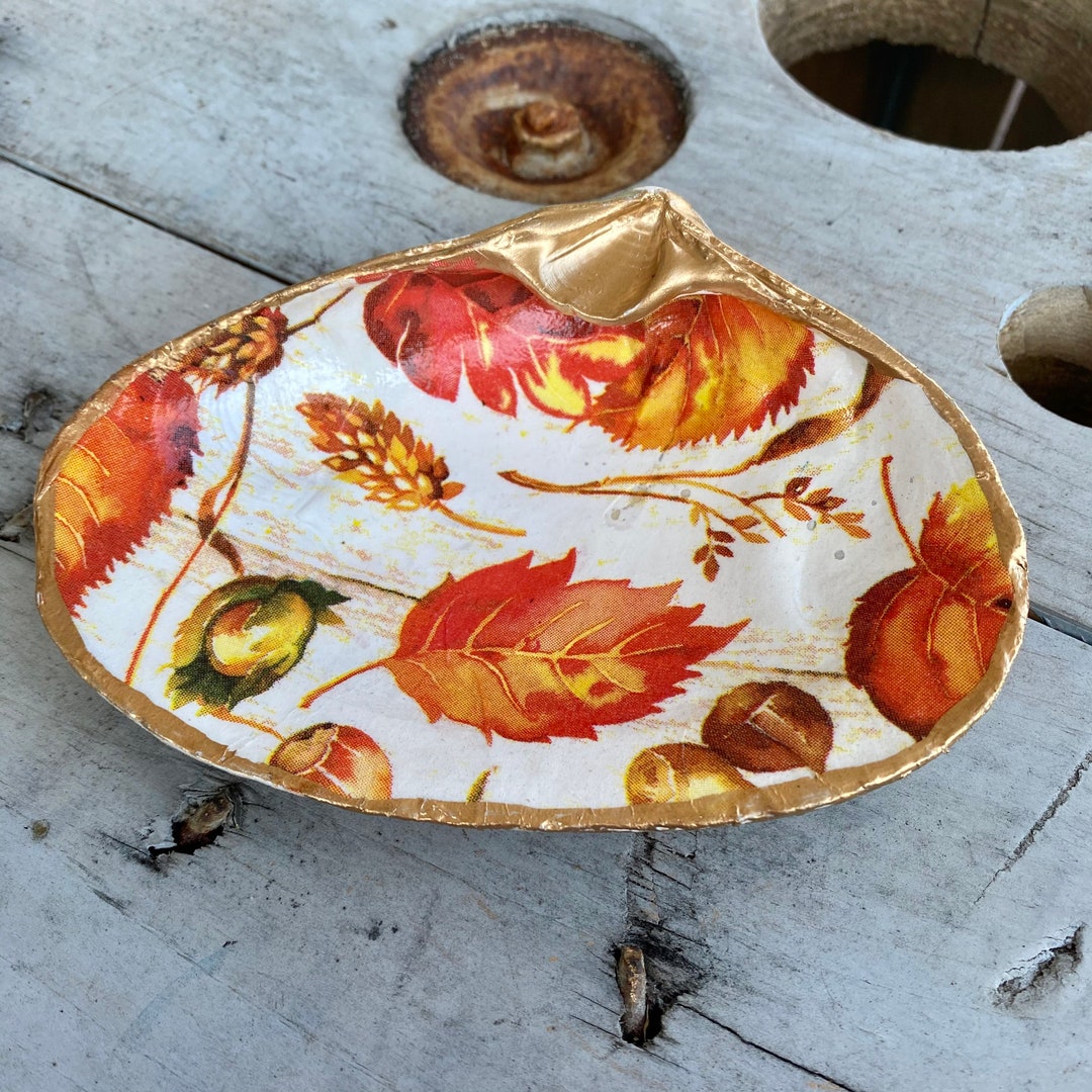 Mermaid Decor Decoupage Shell Art Decoupage Shells Autumn - Etsy