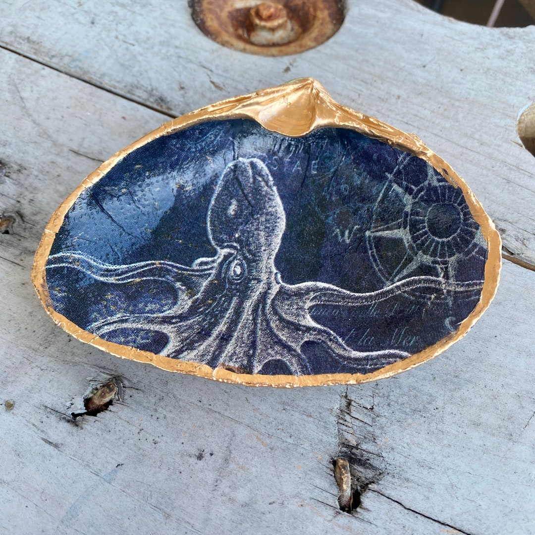 Beach Decor Decoupage Clam Shell Shell Art Decoupage - Etsy