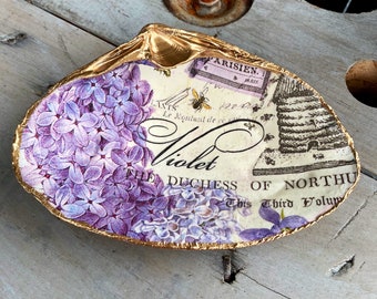 Decoupage Clam Shell Decor, Lighthouse Art, Handmade Ring Dish - Etsy