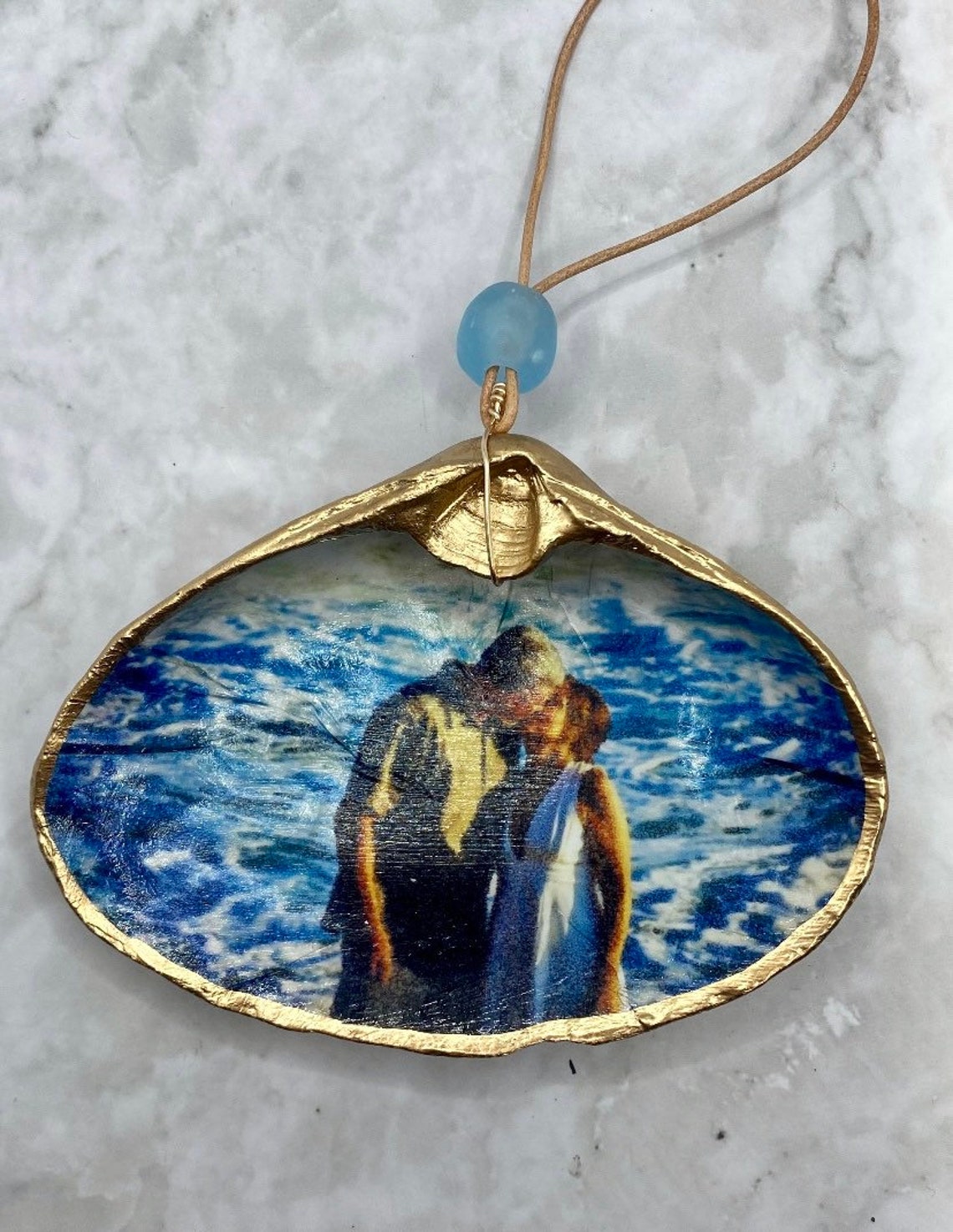 Personalized Shell Ornament Mermaid Beach Decor Photo on | Etsy