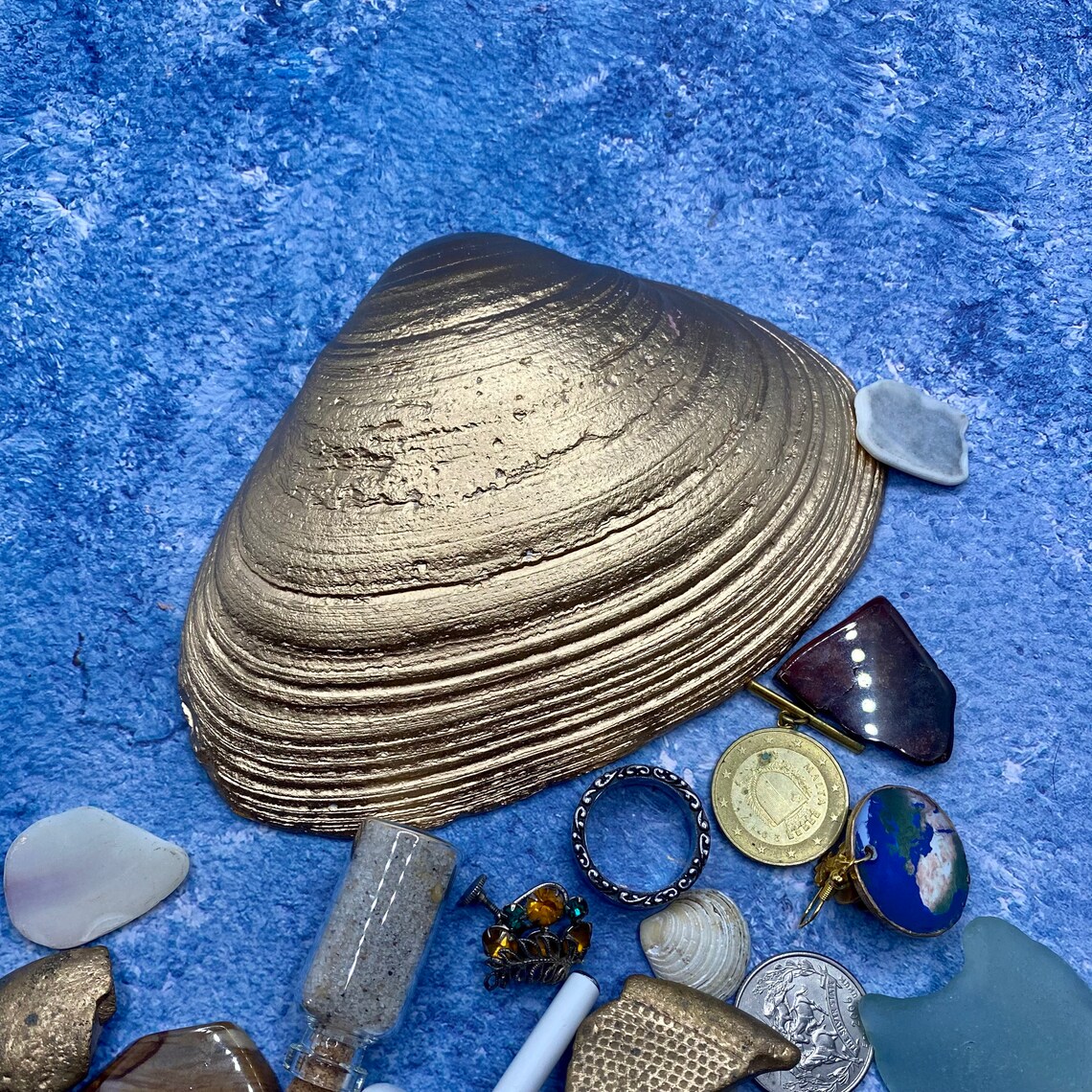 Decoupage Clam Shell, Ocean Waves Beach Decor, Clam Shell, Mermaid ...