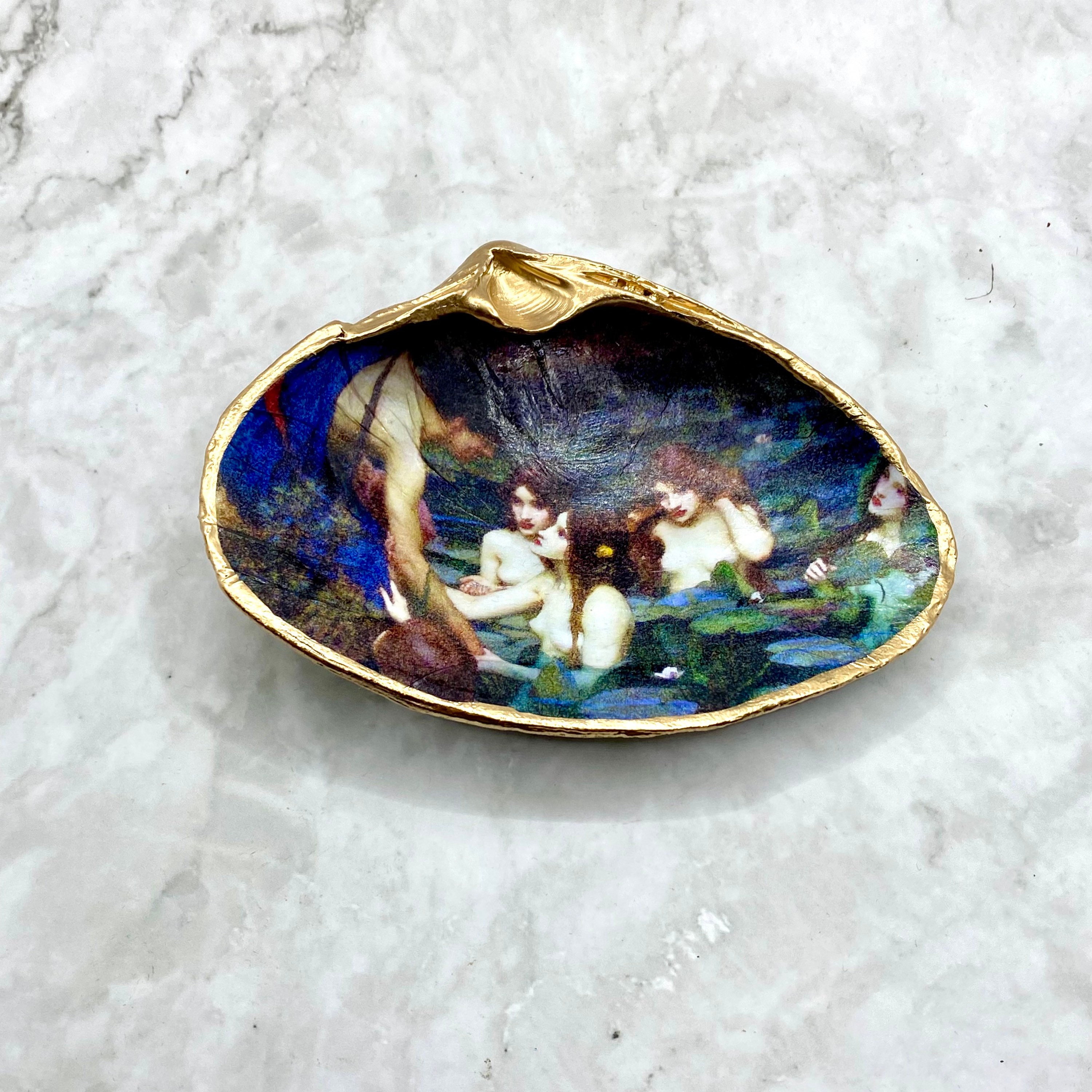 Decoupage Clam Shell Decor Greek Water Nymphs Goddess of the - Etsy