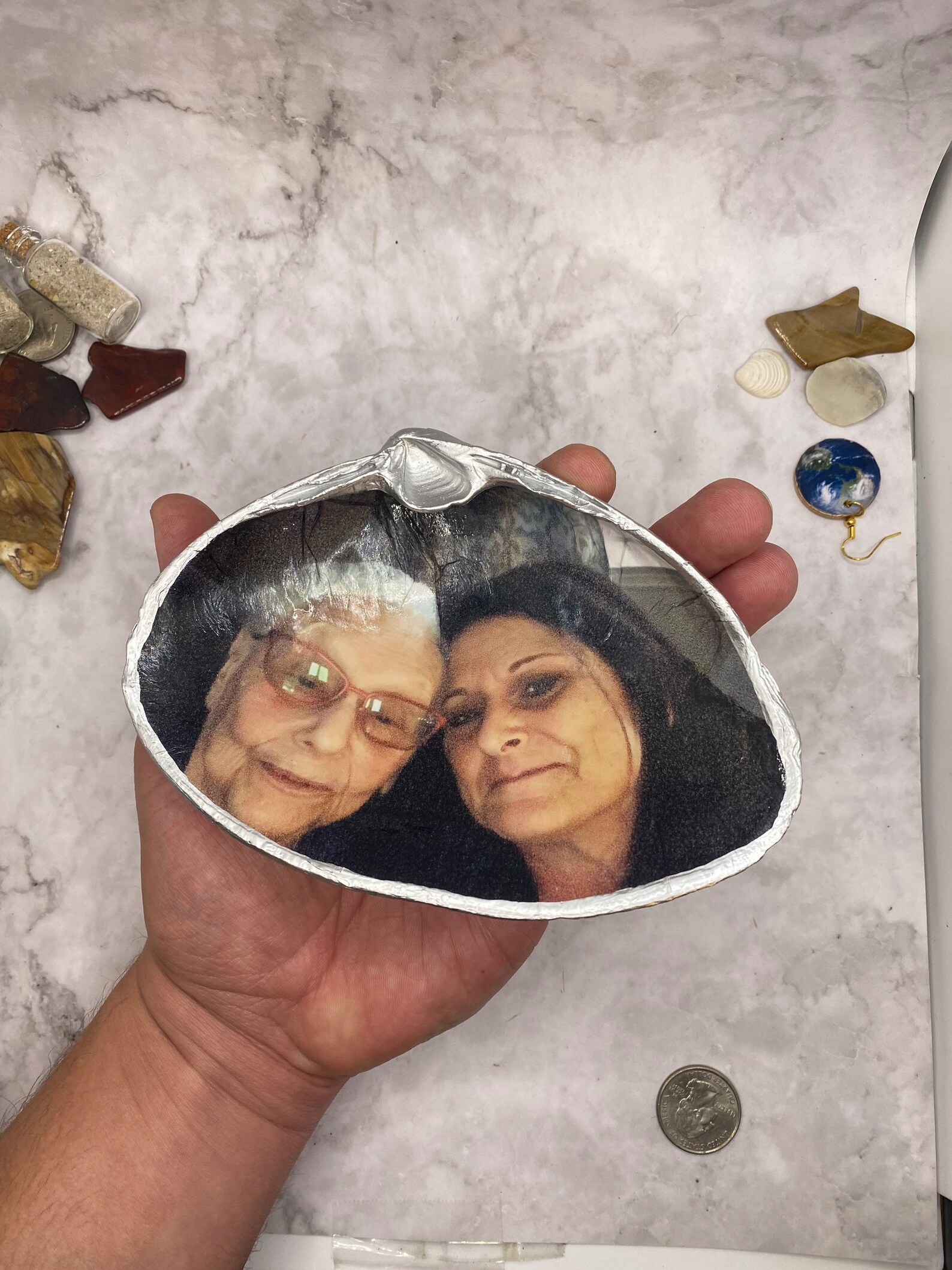 Personalized Memorial Remembrance Photo Sea Shell, Bereavement Gift ...